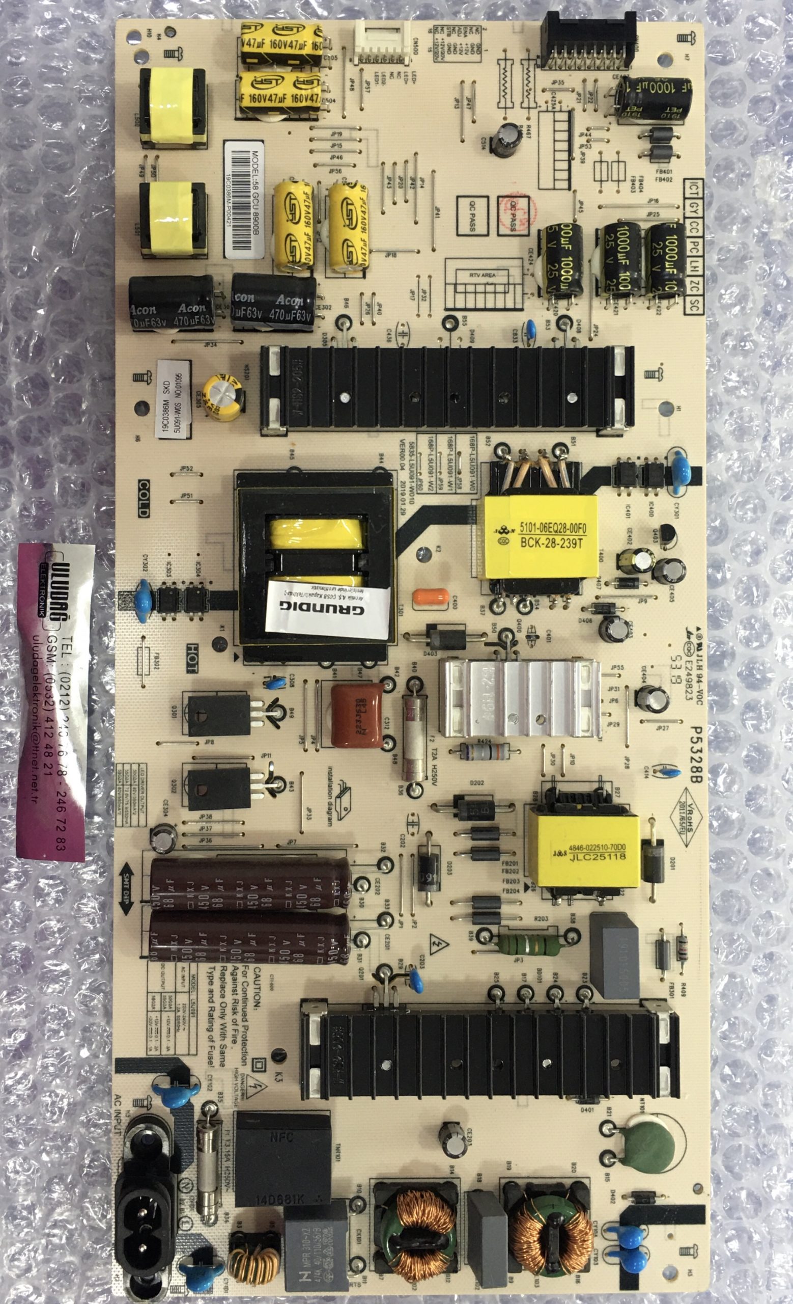 MV-0S 08 94V-0 E88441 GRUNDIG 58GEU8910B T.CON BOARD - Televizyon ...
